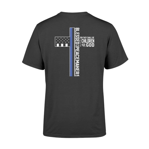 Thin Blue Line - Peacemaker Flag Cross Shirt - My Hero Wears Blue