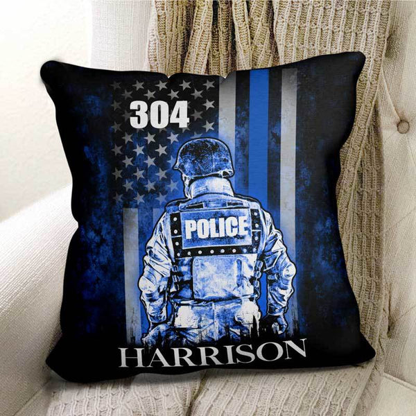 Police Suit Personalized Pillow (Insert Included - White-colored ...