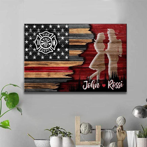 Half Thin Red Line - Couple Thin Red Line Personalized Firefighter ...