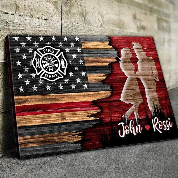 Half Thin Red Line - Couple Thin Red Line Personalized Firefighter ...