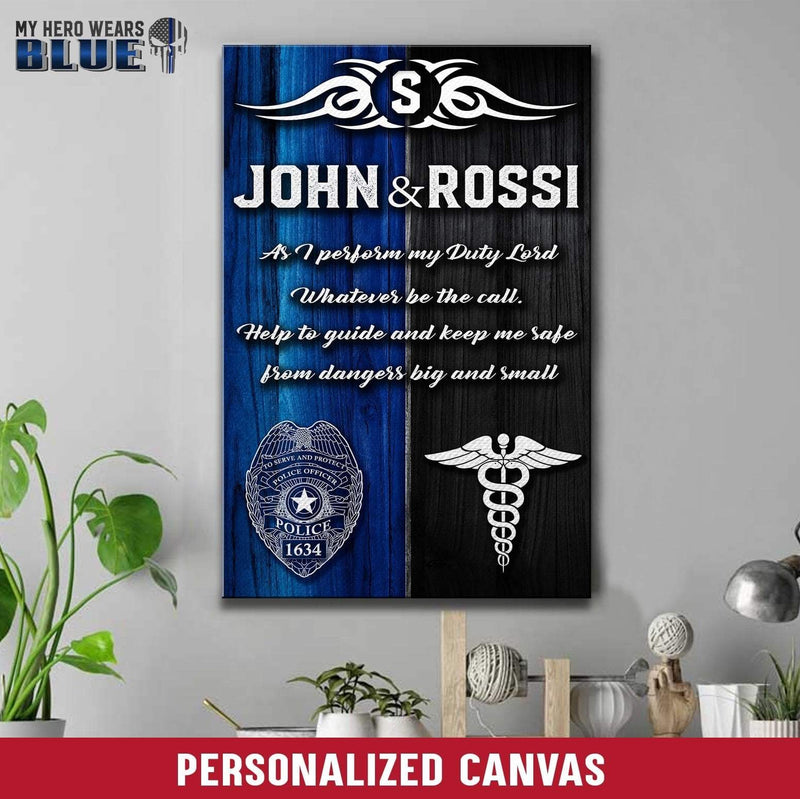 Half - Police and Nurse Personalized Police Canvas Print - My Hero ...
