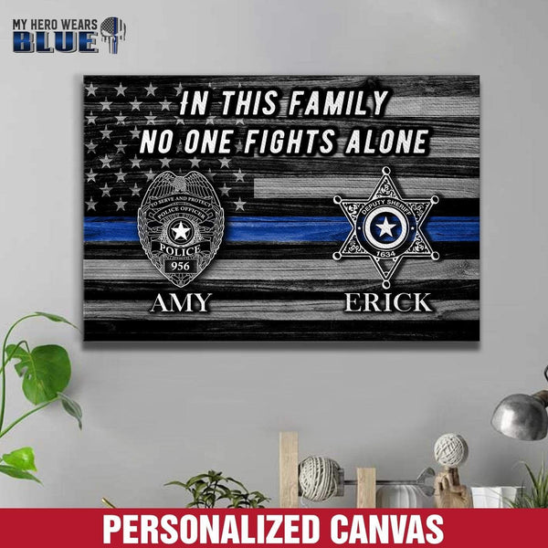 In This Family - Police x Deputy Couple Personalized Police Canvas ...