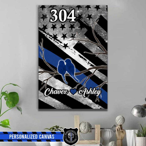 On Your Side Forever Couple Thin Blue Line Canvas Print - My Hero Wears ...