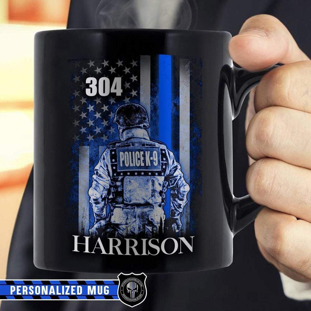 Thin Blue Line Flag K9 Unit Police Officer Suit Personalized Thin Blue